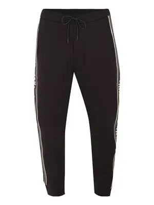 Emporio Armani Solid Color Striped Comfortable Sports Pants - Black