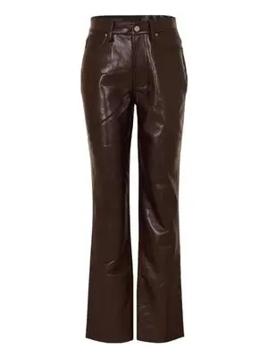 ANINE BING Leather Trousers - Dark Brown