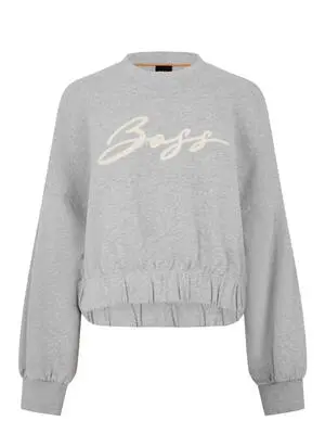 Hugo Boss Easton Crew Neck Sweatshirt With Graphic Logo - Gray