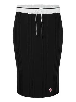 Casablanca Casablanca Striped Rib Knit Miniskirt Black