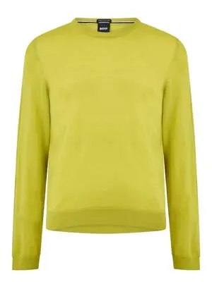 Hugo Boss Leno Knit Crew Neck Jumper - Yellow