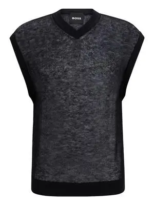 Hugo Boss V-neck Knit Vest - Black
