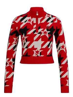HUGO BOSS Hugo Boss Cropped Geometric Star Half-Zip Sweater