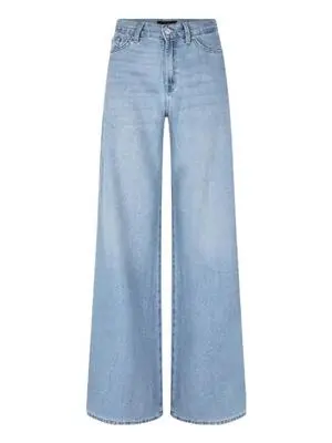 7 For All Mankind Lotta Wide Leg Jeans - Light Blue