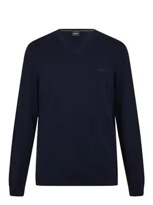 Hugo Boss V-neck Fine Knit Sweater - Black