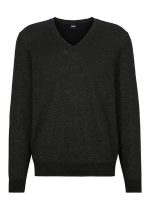 Hugo Boss V-neck Knit Sweater - Black