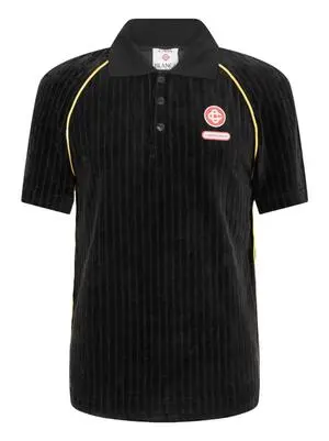 Casablanca Button-down Short Sleeve Polo Shirt - Black