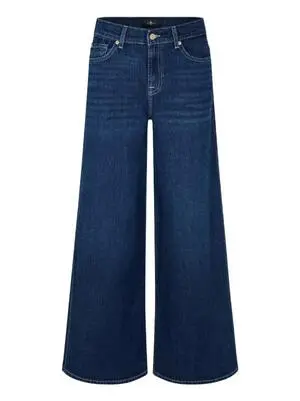7 For All Mankind Belt Loop Wide Leg Jeans - Blue