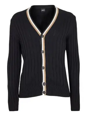 Hugo Boss Knitted V-neck Cardigan - Black