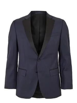 Hugo Boss Navy Single-breasted Tuxedo Blazer - Black