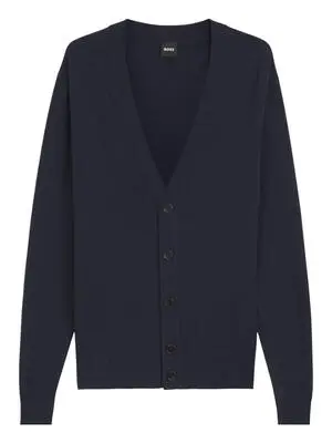 Hugo Boss Double Breasted Relaxed-fit Cardigan - Black