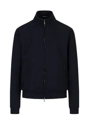 Emporio Armani Long-sleeved Stand-up Collar Zip-up Coat - No