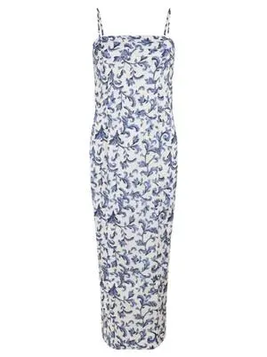 Posse Printed Midi Dress With Spaghetti Straps - No