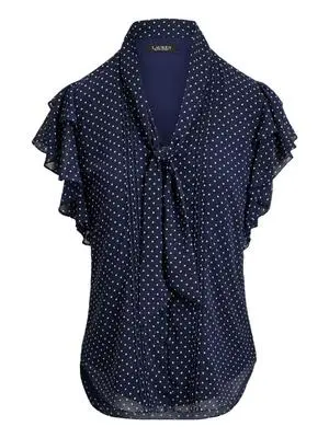 Ralph Lauren Ralph Lauren Polka Dot Chiffon Blouse Black
