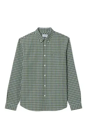 LACOSTE Regular-Fit Plaid Poplin Shirt