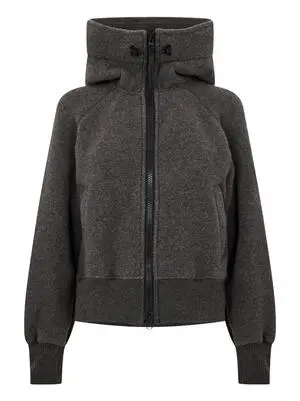 Canada Goose Zip-up Knit Coat With Turtleneck Hood - Black