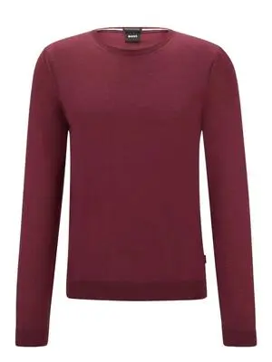 Hugo Boss Hugo Boss Leno Knit Crew Neck Jumper Red
