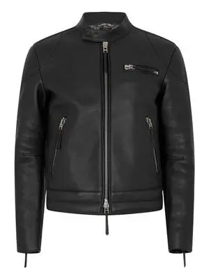 TOM FORD Slim-fit Leather Jacket With Signature Hardware - Black