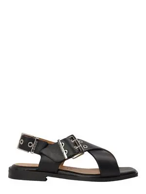 GANNI Buckle Sandals Black