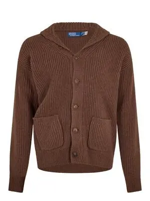 Ralph Lauren Ribbed-knit Cardigan With Shawl Collar - Brown