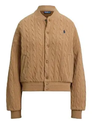 Polo Ralph Lauren Polo Ralph Lauren Cable Knit Bomber Jacket Brown