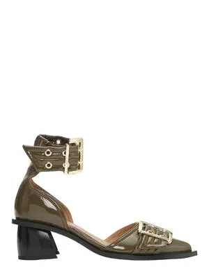 GANNI Buckled High Heel Ankle Strap Shoes - Multicolor