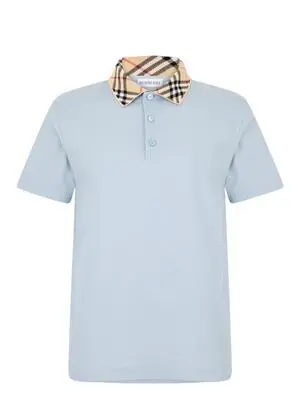 BURBERRY Plaid Collar Polo Shirt