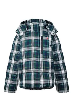 Ralph Lauren Plaid Insulated Puffer Jacket - Gray