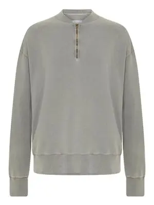MAISON MARGIELA Quarter Zip Fleece Top - Gray