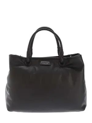 Emporio Armani Leather Tote Bag - Black