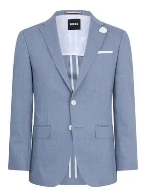 Hugo Boss Textured Two-button Blazer - Blue