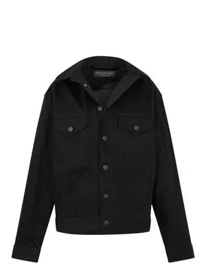 Balenciaga Logo Denim Field Jacket - Black