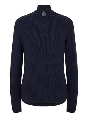 DOLCE & GABBANA Dolce & Gabbana Ribbed Knit Quarter-Zip Top