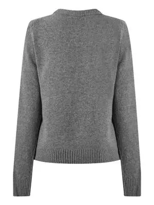 GANNI Bunny Intarsia Crewneck Sweater - Gray