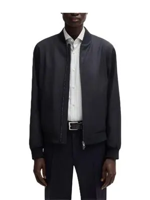Hugo Boss Bomber Jacket With Zip Closure - Black