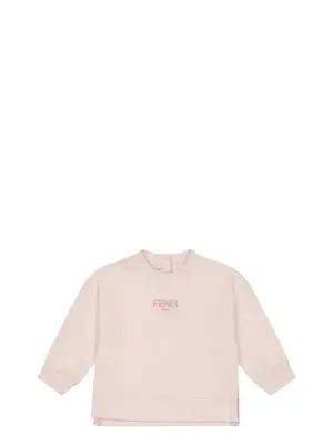 Fendi Logo Crewneck Sweatshirt - Nude