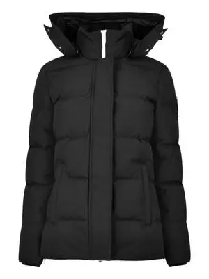 Moose Knuckles Short Down Jacket With Hood - Black