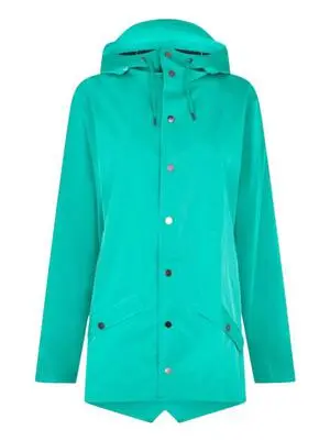 Rains Long-sleeved Hooded Jacket With Drawstring And Back Vent - Element