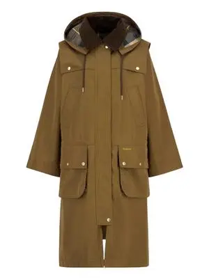 Barbour Long-sleeved Trench Coat With Drawstring Hood - Brown