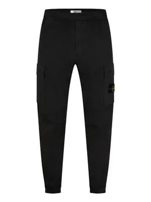 Stone Island Satin Cargo Trousers - Black