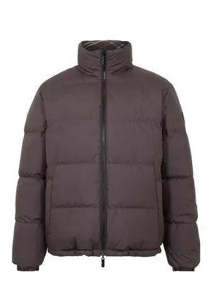 Burberry Down Jacket With Classic Check Pattern - Black