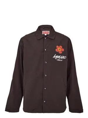 Kenzo Lapel Shirt-style Jacket With Floral Print - Black