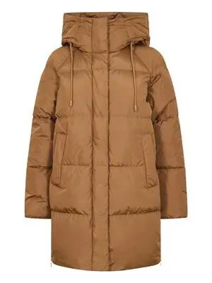 Max Mara Quilted Puffer Jacket With Hood - Brown