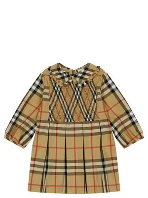 Burberry Plaid Collared Dress - Green