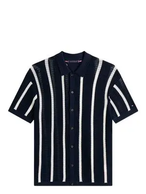 Tommy Hilfiger Vertical Stripe Short-sleeve Patterned Shirt - Black