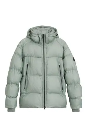 Hugo Boss Orbok Oversized Puffer Jacket With Hood - Gray