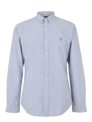 Polo Ralph Lauren Slim Fit Striped Oxford Shirt - Blue