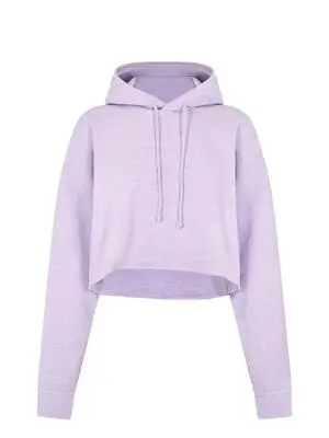 GANNI Cropped Logo Hoodie - Purple