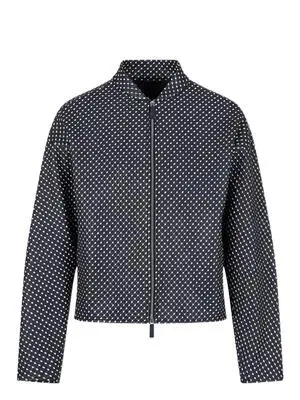 EMPORIO ARMANI Emporio Armani Cropped Polka Dot Zip-Up Jacket