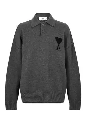 AMI Paris Long-sleeved Knitwear - Black